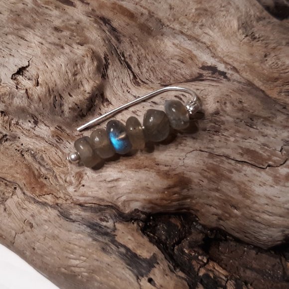 Thriftyposh910 | Jewelry | Labradorite Silver Ear Crawler Climber ...